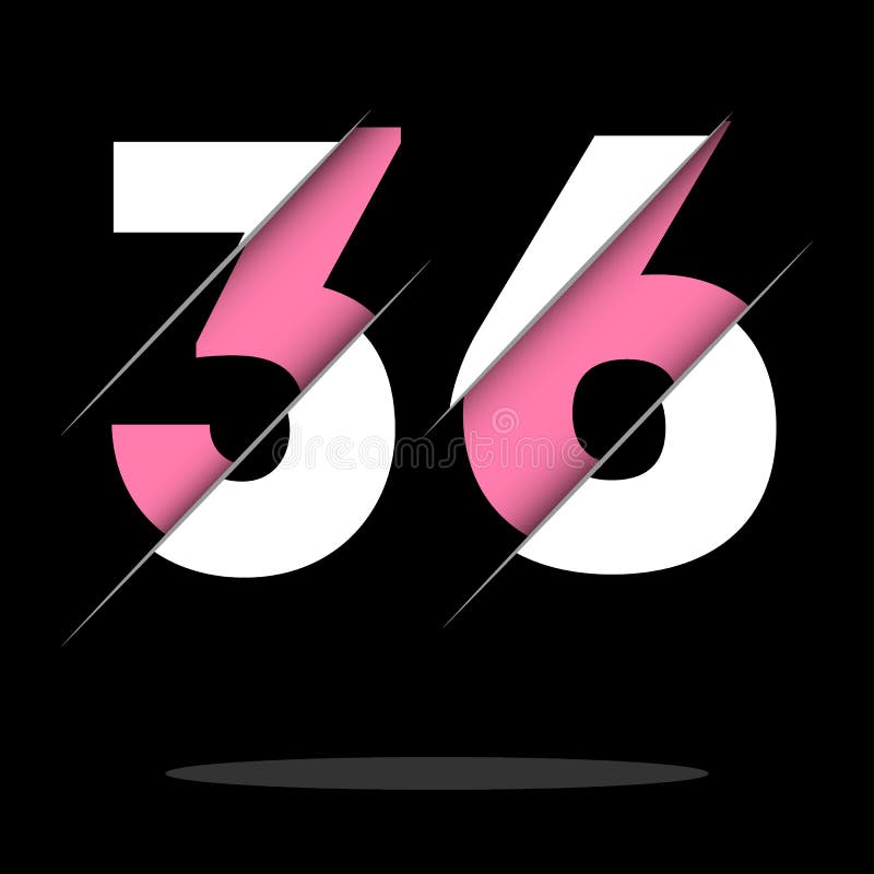 36 3 6 Number Logo Design with a Creative Cut and Black Circle ...