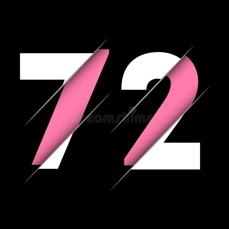 72 7 2 Number Logo Design with a Creative Cut and Black Circle ...