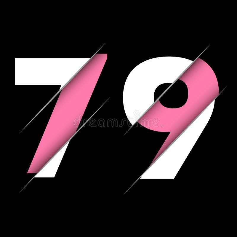79 7 9 Number Logo Design with a Creative Cut and Black Circle ...