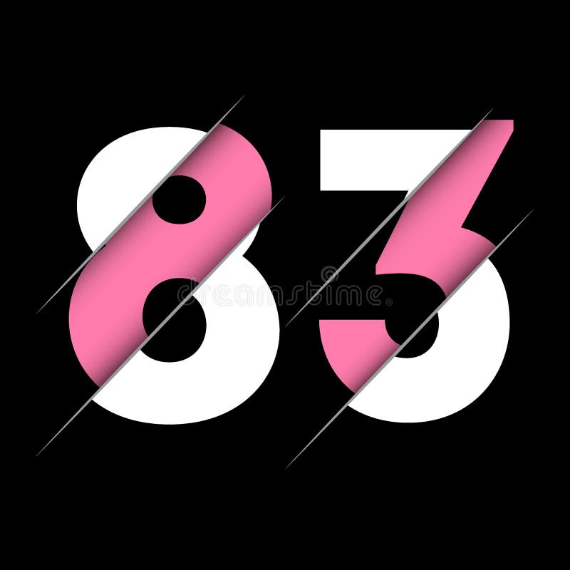 83 8 3 Number Logo Design with a Creative Cut and Black Circle ...