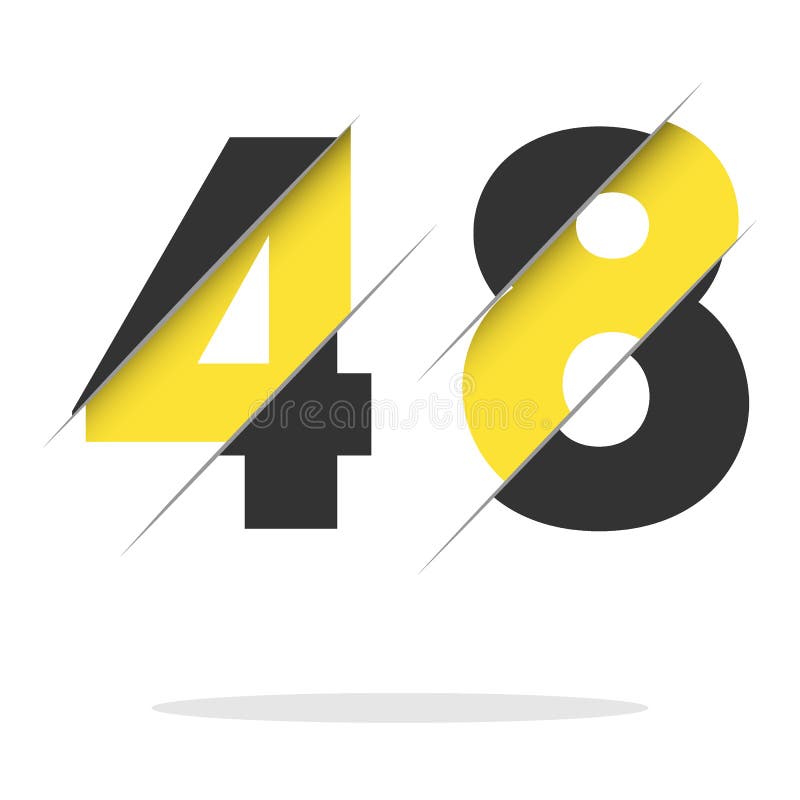 48 4 8 Number Logo Design with a Creative Cut and Black Circle ...