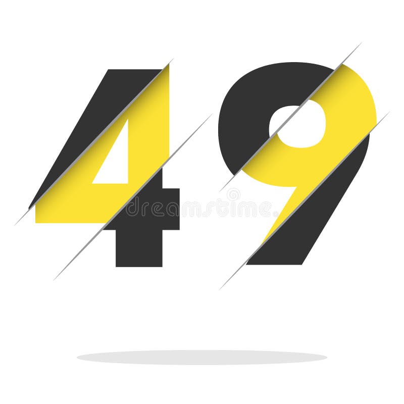 49 4 9 Number Logo Design with a Creative Cut and Black Circle ...