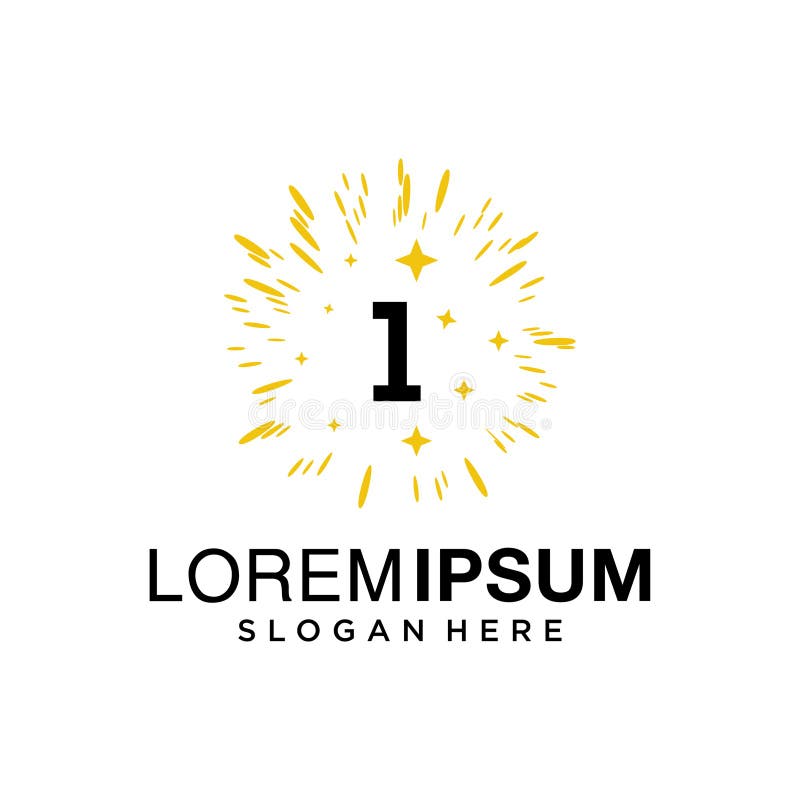 Number 1 Logo Design with Star, Inspiration Logo Design Stock Vector ...