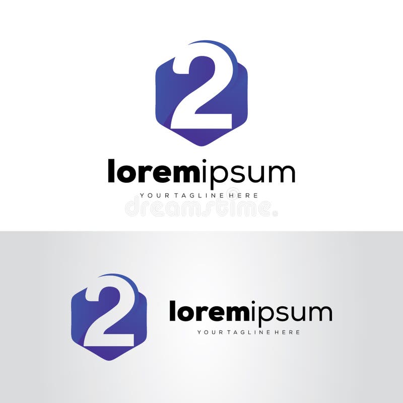 Number 2 Logo Design Template Stock Vector - Illustration of letters ...