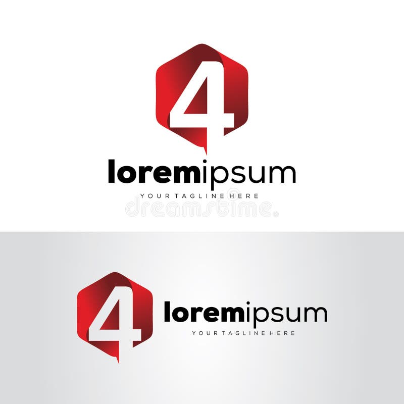 Number 4 Logo Design Template Stock Vector - Illustration of letter ...