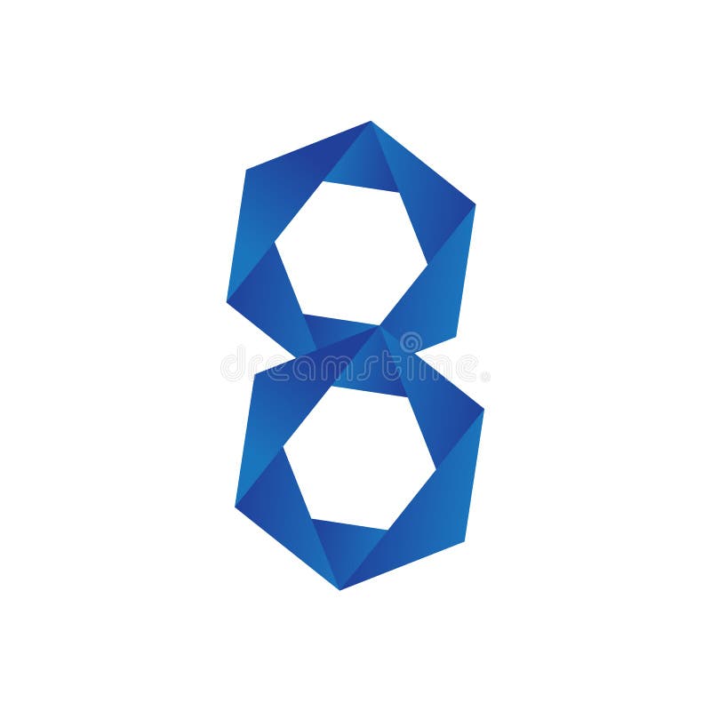 Number 8 Logo with Gemetric Pattern Stock Vector - Illustration of ...