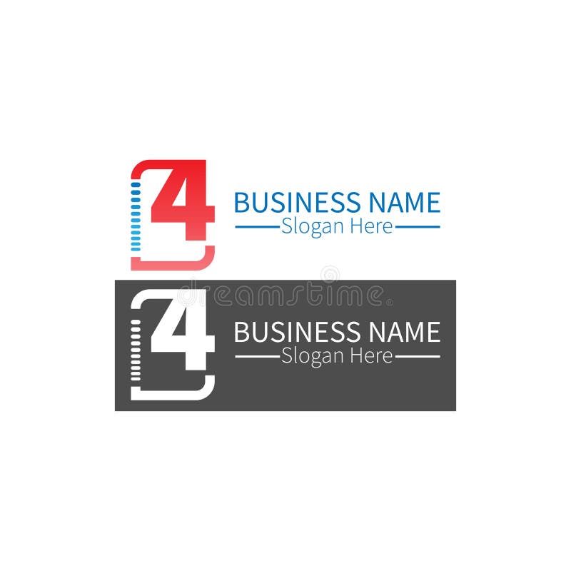 Number 4 Logo Icon in Squares Design Stock Vector - Illustration of ...