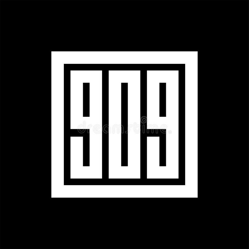 Number 909 Logo Monogram, Square Typography Vector Illustration Stock ...