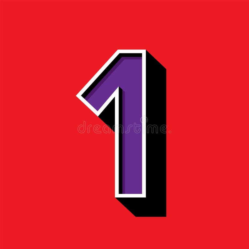 Number 1 Logo on Red Background Stock Vector - Illustration of style ...
