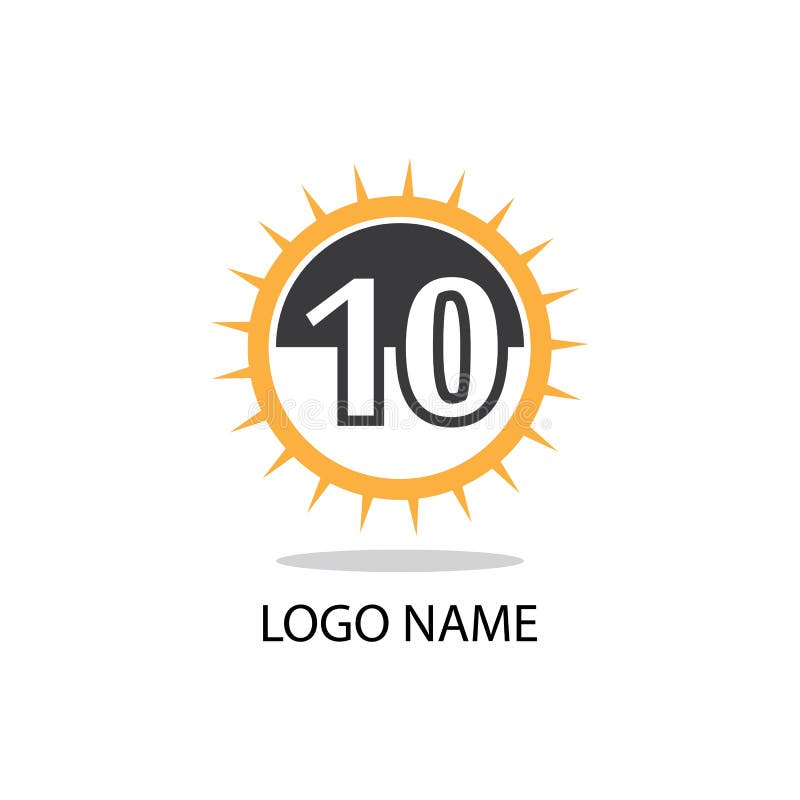 10 Number Logo Symbol Design Illustration Stock Vector - Illustration ...