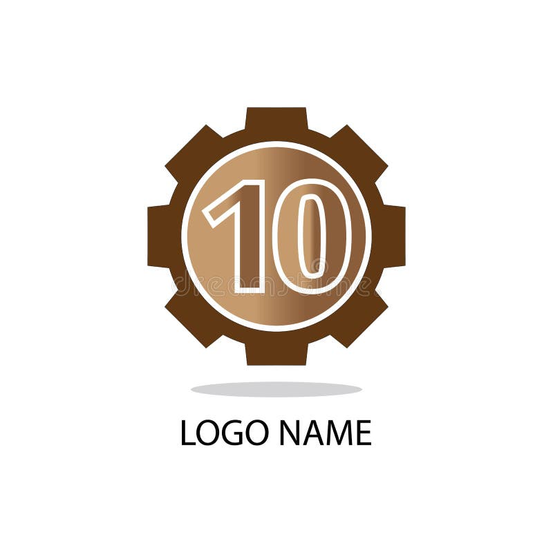 10 Number Logo Symbol Design Illustration Stock Vector - Illustration ...