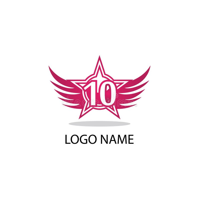 10 Number Logo Symbol Design Illustration Stock Vector - Illustration ...