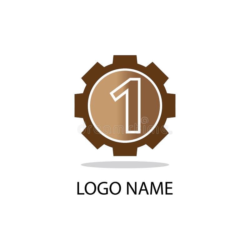 1 Number Logo Symbol Design Illustration Stock Vector - Illustration of ...