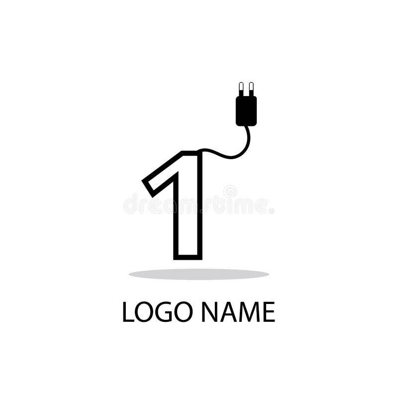 1 Number Logo Symbol Design Illustration Stock Vector - Illustration of ...