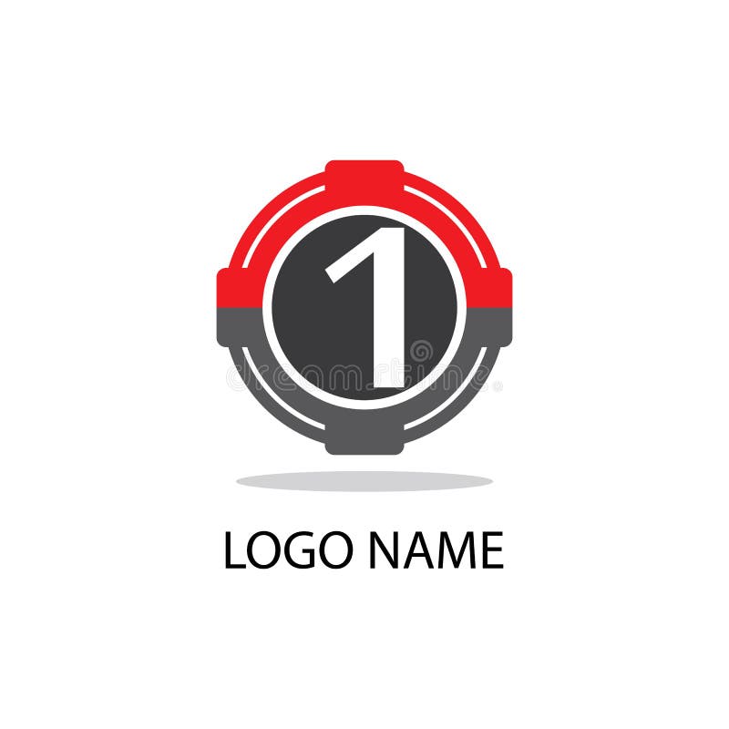 1 Number Logo Symbol Design Illustration Stock Vector - Illustration of ...