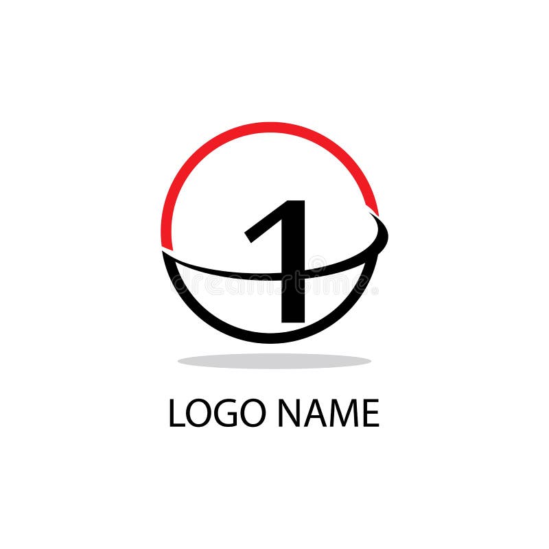 1 Number Logo Symbol Design Illustration Stock Vector - Illustration of ...