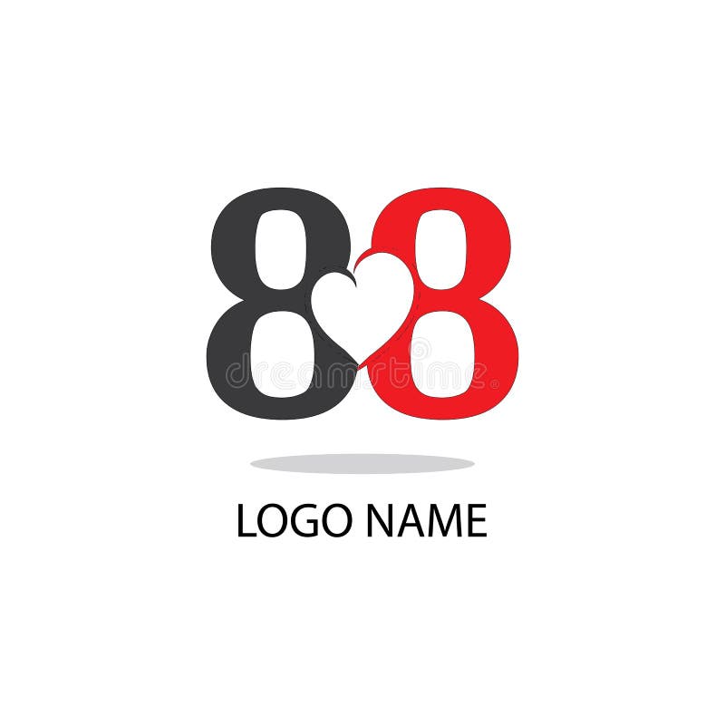 88 Number Logo Symbol Illustration Design Stock Vector - Illustration ...