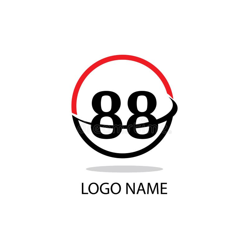 88 Number Logo Symbol Illustration Design Stock Vector - Illustration ...
