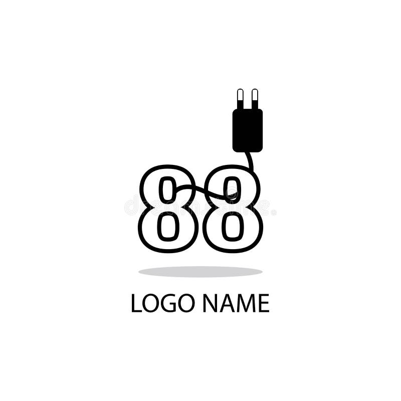 88 Number Logo Symbol Illustration Design Stock Vector - Illustration ...
