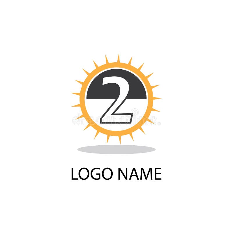 2 Number Logo Symbol Illustration Design Stock Vector - Illustration of ...