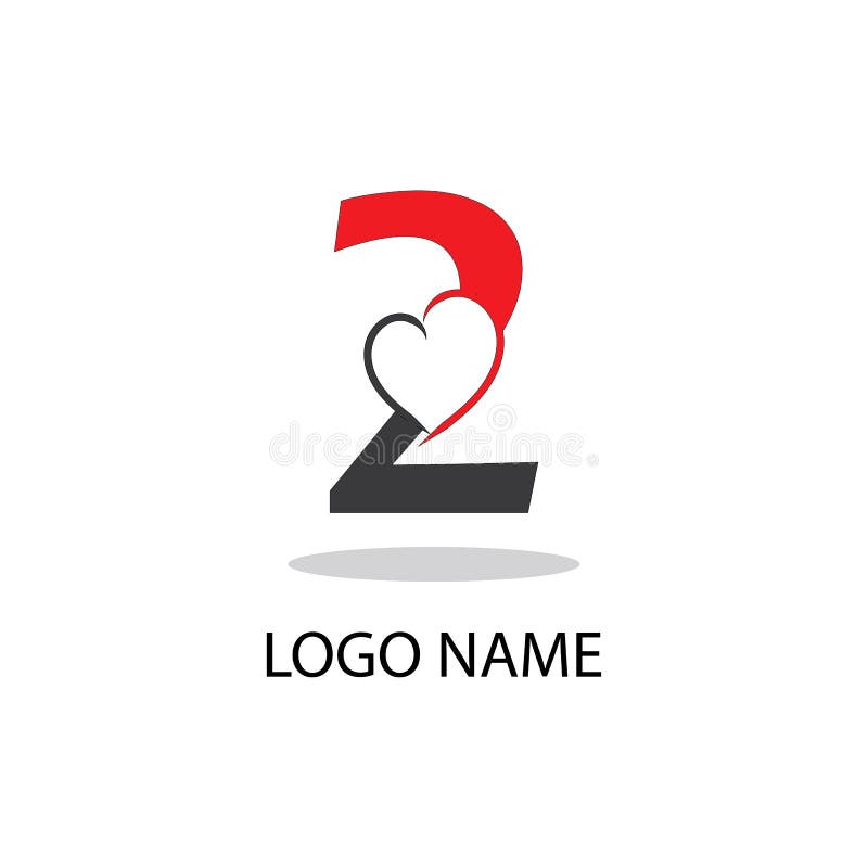 2 Number Logo Symbol Illustration Design Stock Vector - Illustration of ...