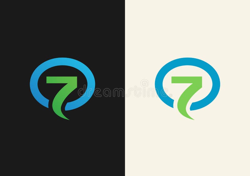 Number 7 Logo Template, Number Seven Icon Design Stock Vector ...