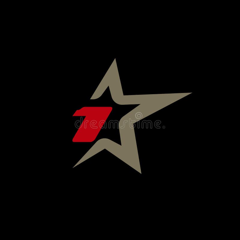 Number 1 Logo Template with Star Design Element Stock Vector ...