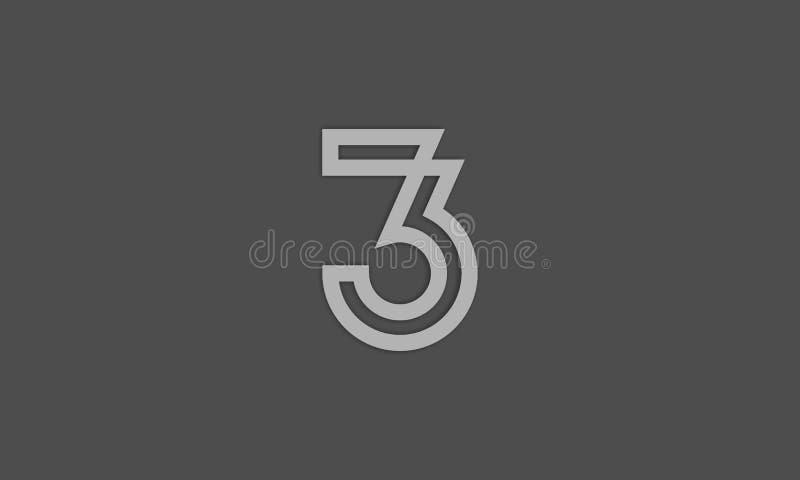 Three Logo Design, Number 3 Logo Vector. Stock Vector - Illustration of ...