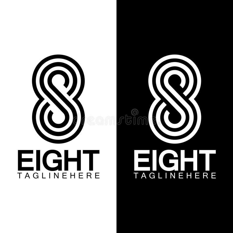 Number 8 Logo Vector Icon Design Template Elements Stock Illustration ...