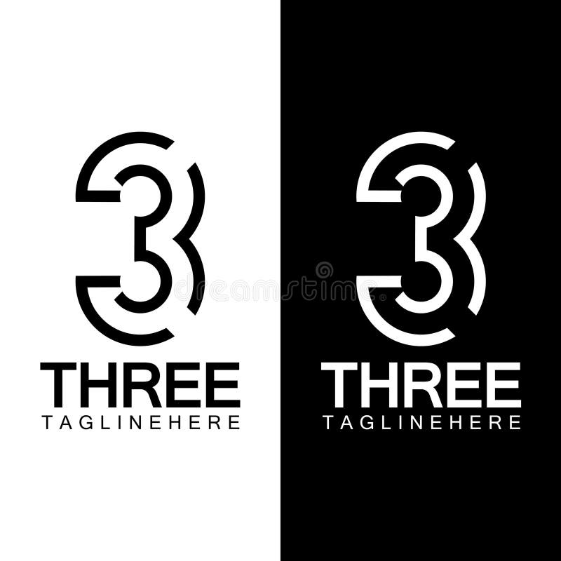 Number 3 Logo Vector Icon Design Template Elements Stock Vector ...
