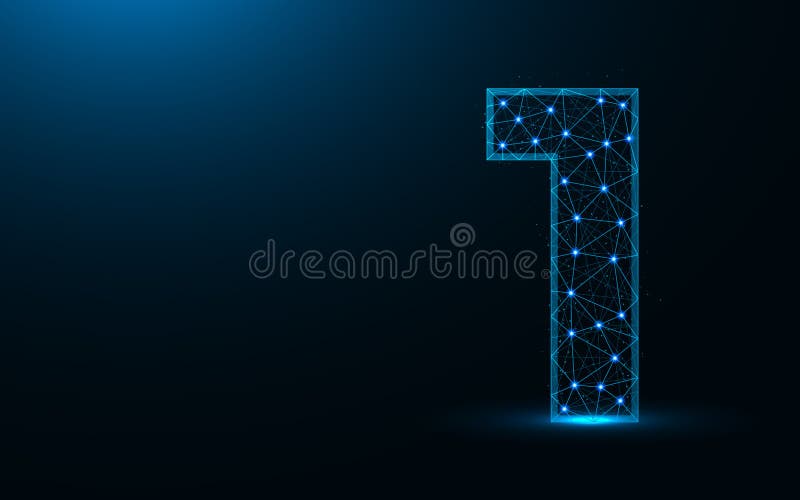 Number 1 Low Poly Design, Mathematics Abstract Geometric Image Stock ...