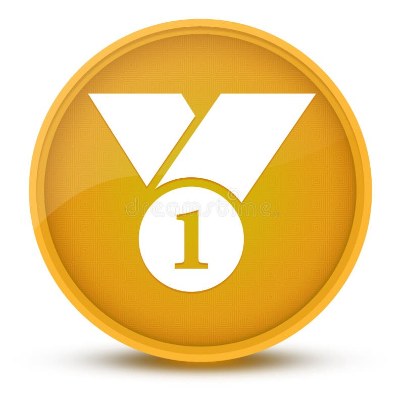 Number 1 Luxurious Glossy Yellow Round Button Abstract Stock ...