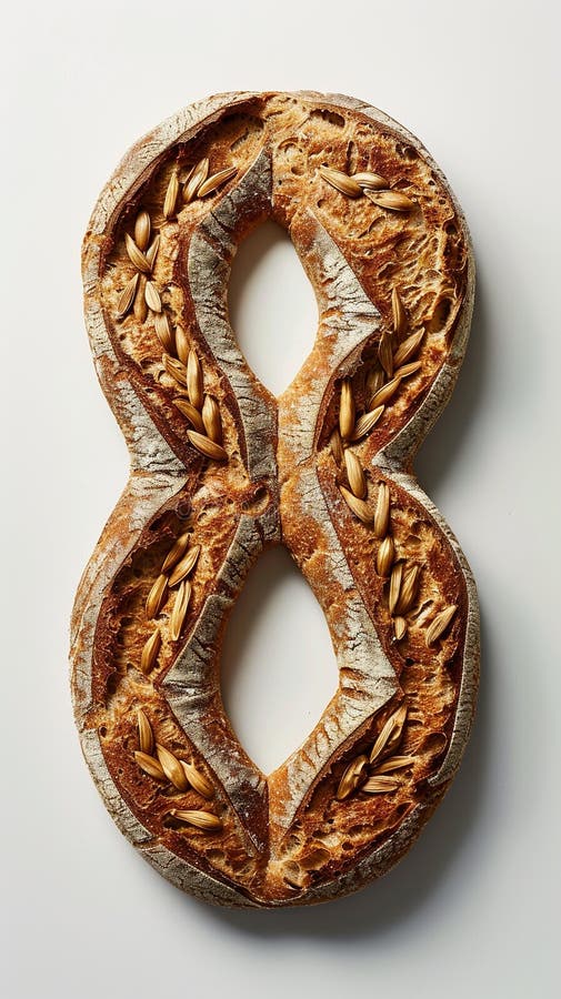 Number 8 Made of Bread. Generative AI Stock Illustration - Illustration ...