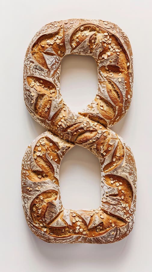 Number 8 Made of Bread. Generative AI Stock Illustration - Illustration ...