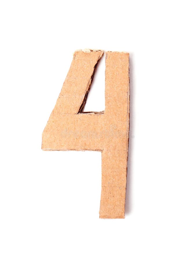 Number 4 Made of Brown Cardboard Stock Image - Image of ecological ...
