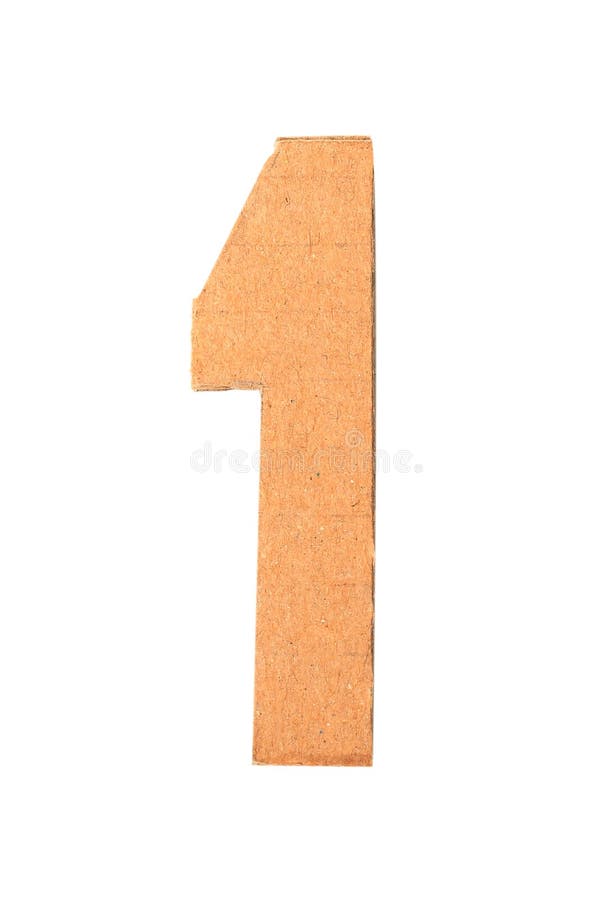 Number 1 Made of Brown Cardboard Stock Image - Image of font, isolated ...