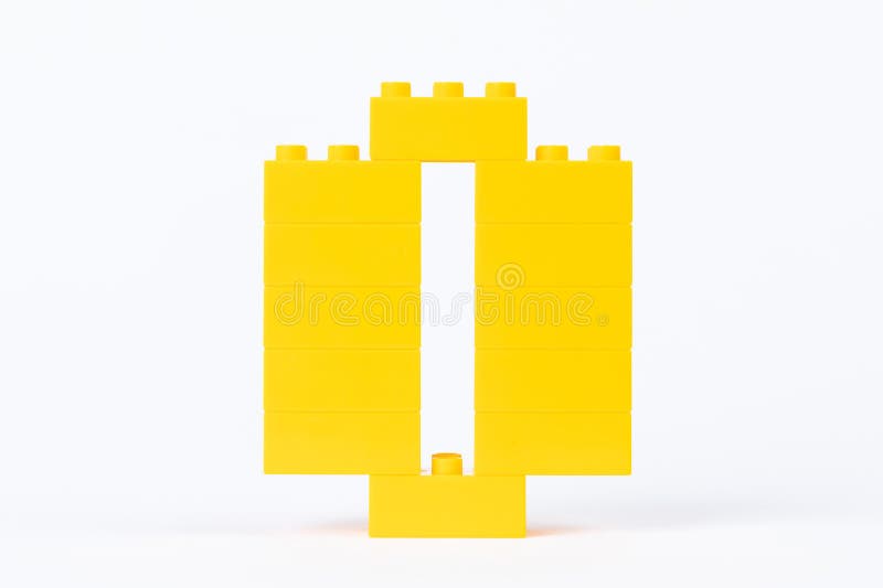 Number 4 Made of Building Toy Blocks Isolated on White Background Stock ...