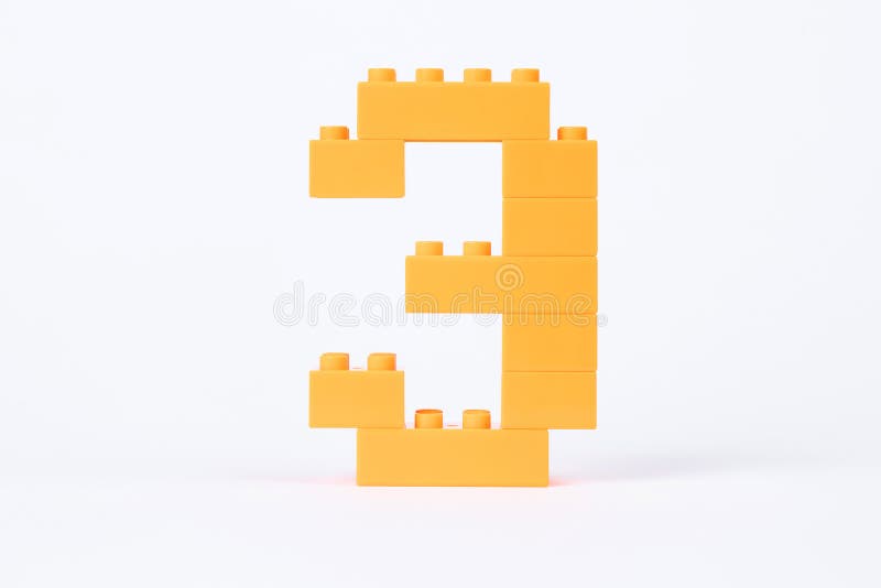 Number 4 Made of Building Toy Blocks Isolated on White Background Stock ...