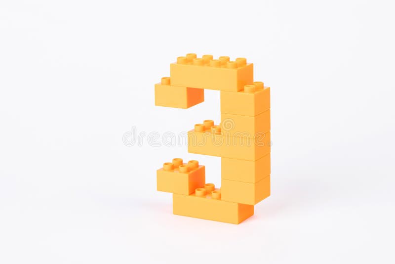 Number 3 Made of Building Toy Blocks Isolated on White Background Stock ...