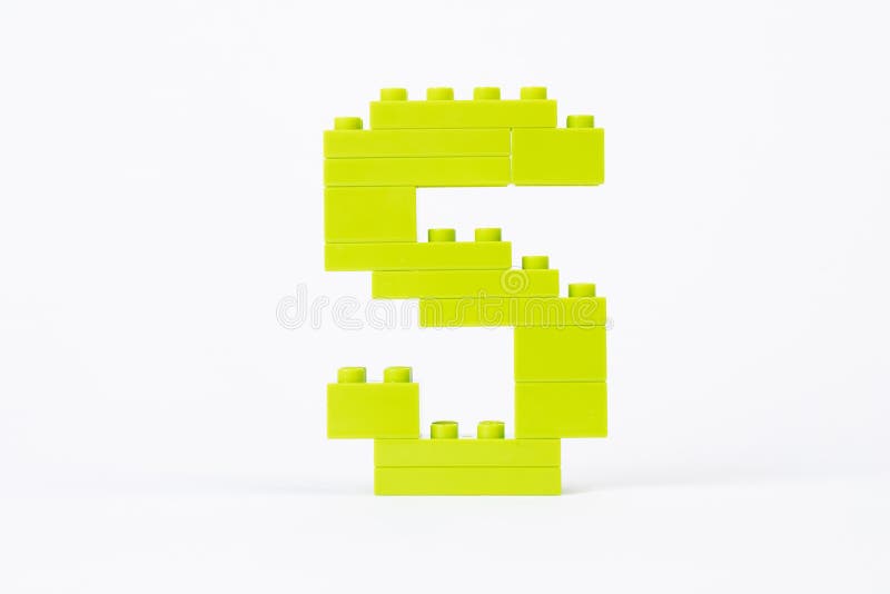Number 4 Made of Building Toy Blocks Isolated on White Background Stock ...