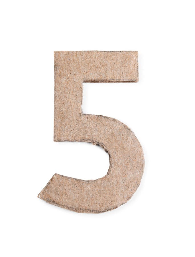 Number 5 Made of Brown Cardboard Stock Image - Image of card, packaging ...