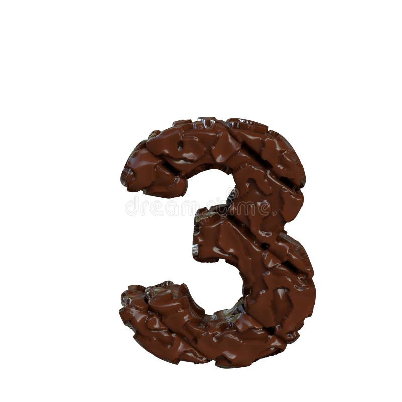 Chocolate Number Top View. Number 3 Stock Image - Illustration of sweet ...