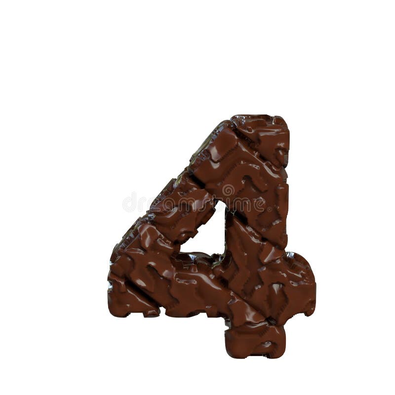 Chocolate Number Top View. Number 4 Stock Image - Illustration of ...