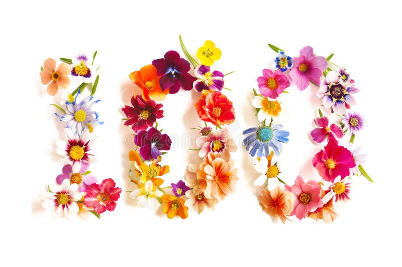 Number 10 Made of Colorful Flowers Isolated Stock Illustration ...