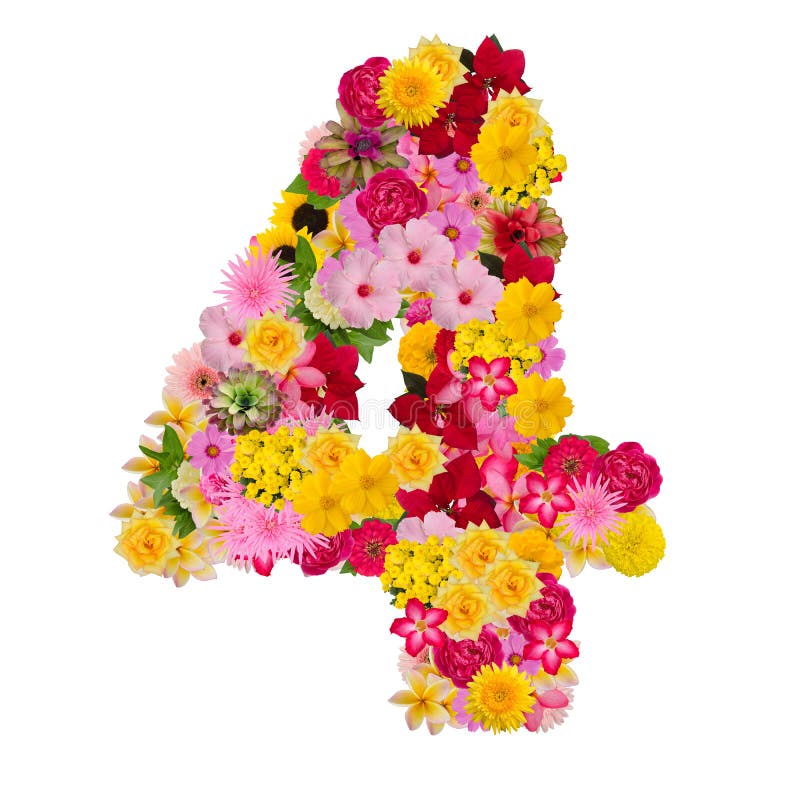 Number 0 Made Flower Isolated White Background Whit Clipping Path Stock ...