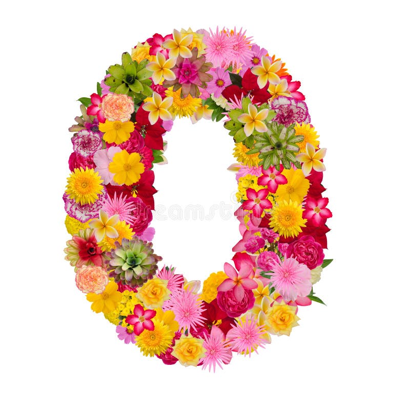Number 0 Made Flower Isolated White Background Whit Clipping Path Stock ...