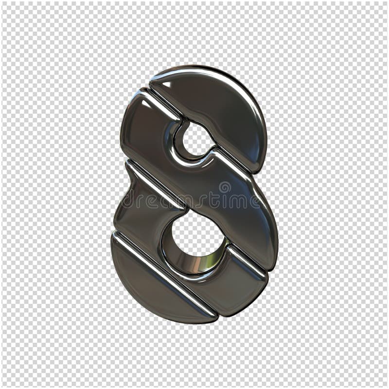 Number Made from Gold Bars on a Transparent Background. 3d Symbol 8 ...