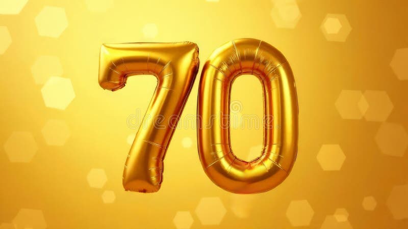 Number 70 Made of Golden Balloons Stock Illustration - Illustration of ...