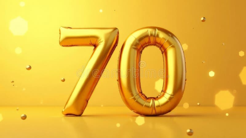 Number 70 Made of Golden Balloons Stock Illustration - Illustration of ...