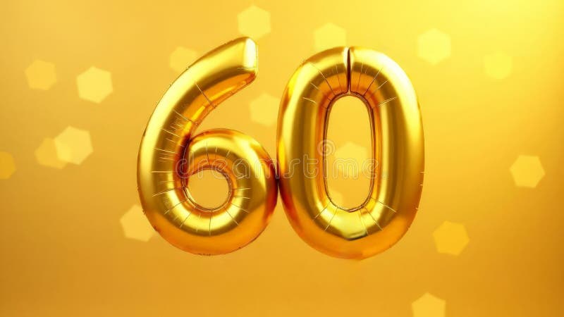 Number 60 Made of Golden Balloons Stock Illustration - Illustration of ...